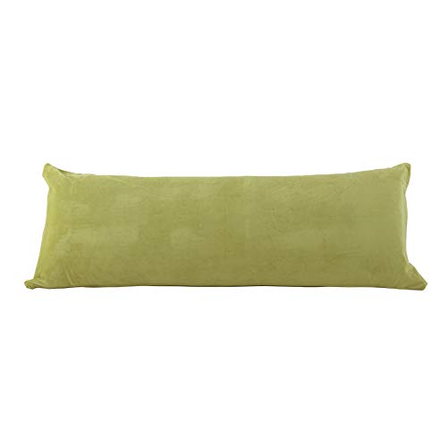 EVOLIVE Soft Micromink, Faux Fur, Faux Suede, Faux Velvet Body Pillow Cover 21"x54" Replacement with Zipper Closure (21"x54" Body Pillow Cover, Lime)