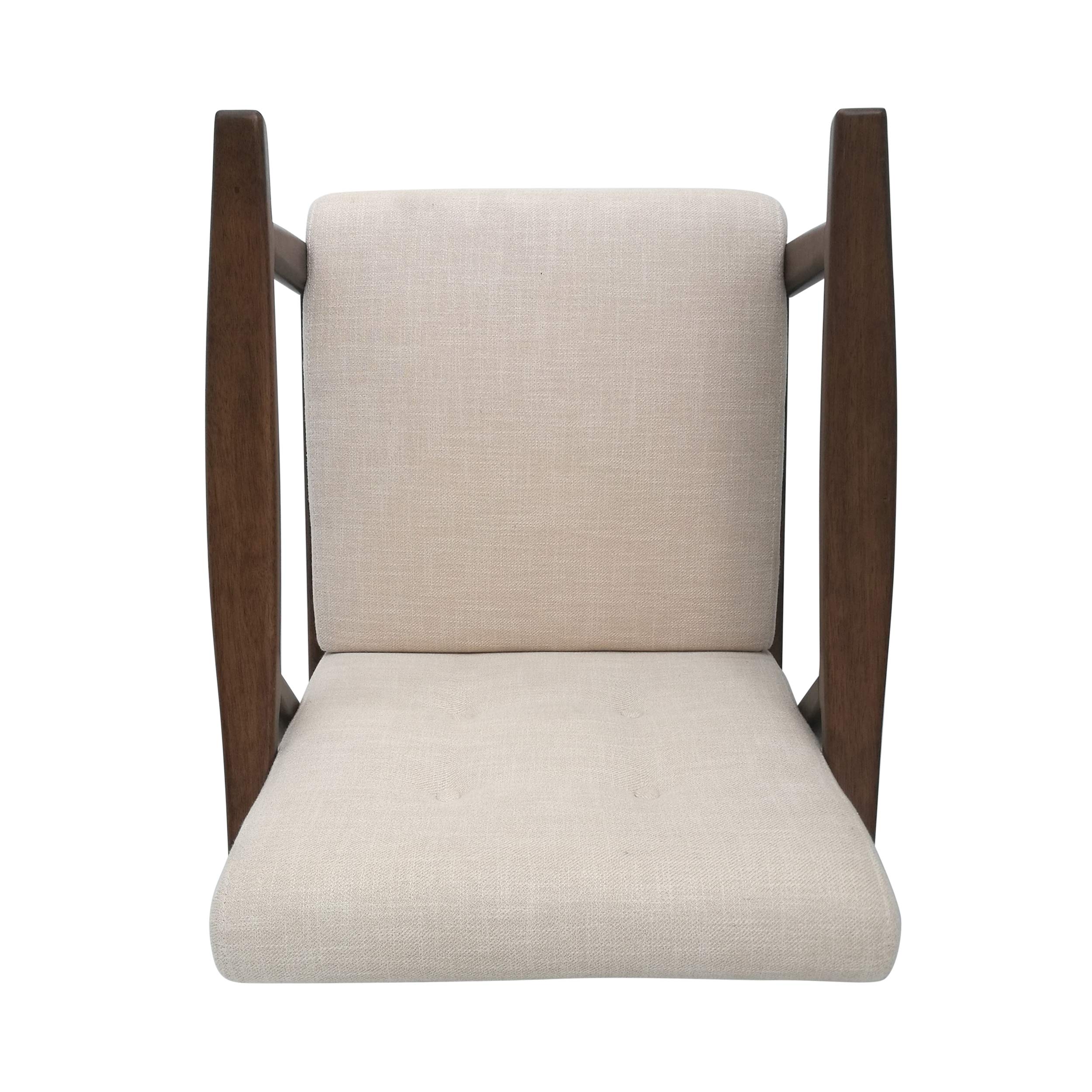 Christopher Knight Home Aurora Mid-Century Modern Accent Chair, Rubberwood, Beige, Brown