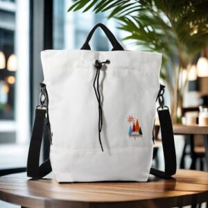 Women Casual Canvas Shoulder Bags, Sunshine Embroidery Cross Body Bag Top Handbag (White)