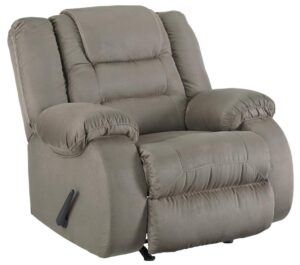 signature design by ashley mccade contemporary manual pull tab rocker recliner, gray