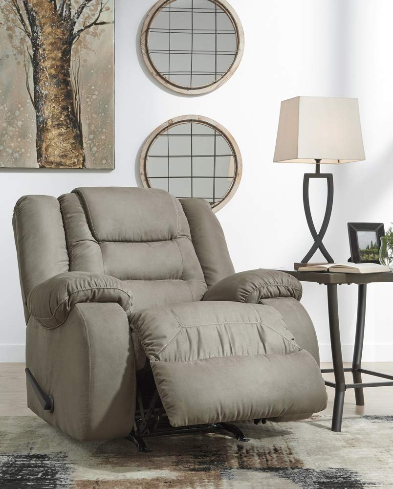 Signature Design by Ashley McCade Contemporary Manual Pull Tab Rocker Recliner, Gray