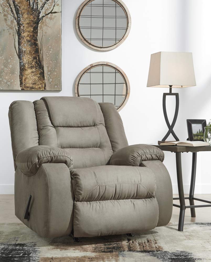 Signature Design by Ashley McCade Contemporary Manual Pull Tab Rocker Recliner, Gray