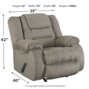 Signature Design by Ashley McCade Contemporary Manual Pull Tab Rocker Recliner, Gray