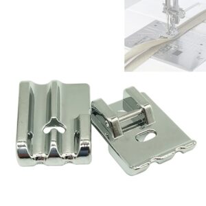 lnka 2pcs sewing machine presser foot piping double welting foot for all low shank snap-on singer brother babylock euro-pro janome