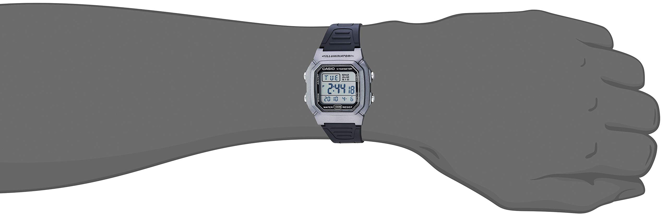 Casio Men's W-800HM-7AVCF Classic Digital Display Quartz Black Watch