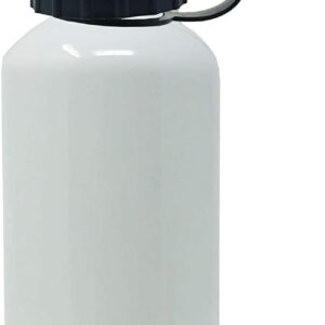 Personalized Custom Add your Name - Basketball Aluminum White Finish 20 Ounce Sport Water Bottle, 2 Lids Customizable