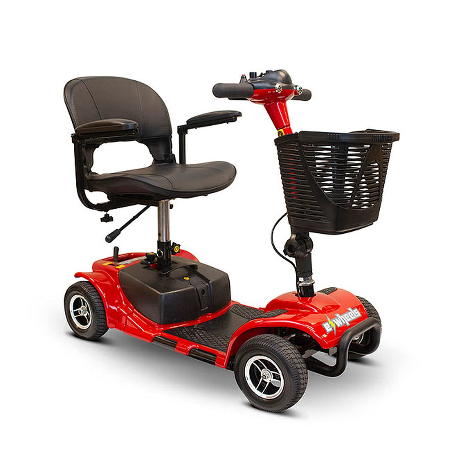 Deluxe Scooters Portable Scooter: 300 Lb Capacity, Long-Distance Mobility Scooter, Comfort Seating, LED Illumination - 10 Mile Range (Red)