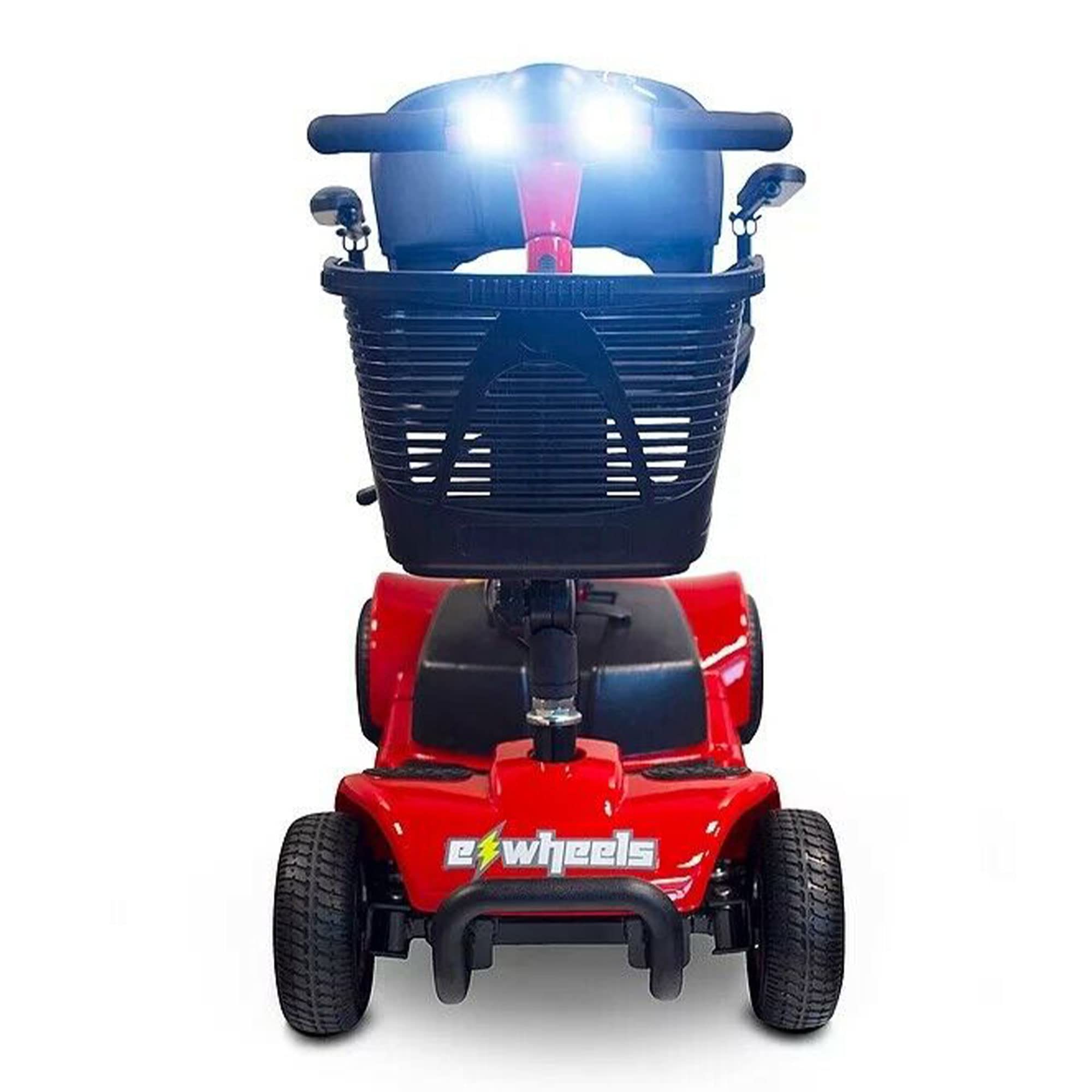 Deluxe Scooters Portable Scooter: 300 Lb Capacity, Long-Distance Mobility Scooter, Comfort Seating, LED Illumination - 10 Mile Range (Red)