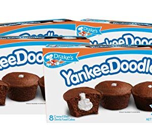 Drake's Yankee Doodles, 32 Individually Wrapped Creme-Filled Devils Food Cupcakes (Pack of 4)