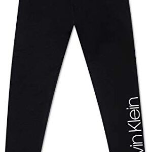 Calvin Klein Girls' Legacy Performance Leggings, Black Ck, 8-10