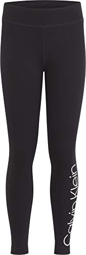 Calvin Klein Girls' Legacy Performance Leggings, Black Ck, 8-10