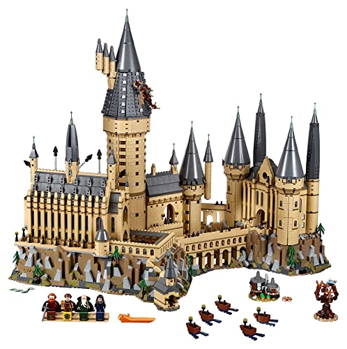 LEGO Harry Potter Hogwarts Castle Building Set, Harry Potter Activity Kit with Minifigures, Wands, Boats, a Spider, and Gryffindor and Hufflepuff Accessories; Collectible Model for Adults, 71043