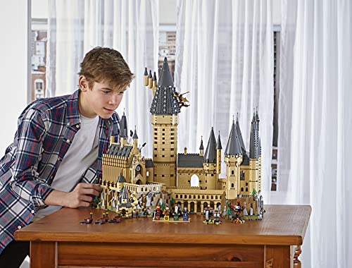 LEGO Harry Potter Hogwarts Castle Building Set, Harry Potter Activity Kit with Minifigures, Wands, Boats, a Spider, and Gryffindor and Hufflepuff Accessories; Collectible Model for Adults, 71043