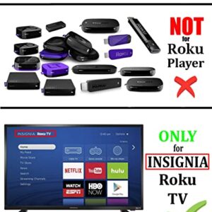 Insignia ROKU TV Remote w/Volume Control & TV Power Button for All Insignia Roku TV NO Pairing NOT for Roku Player (Box) NOT for Roku Stick!!