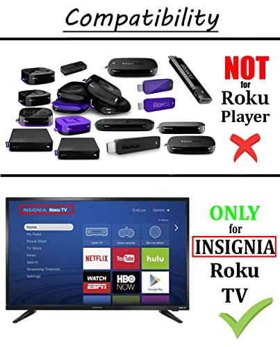 Insignia ROKU TV Remote w/Volume Control & TV Power Button for All Insignia Roku TV NO Pairing NOT for Roku Player (Box) NOT for Roku Stick!!