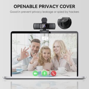 AUSDOM 4K Webcam, Autofocus Webcam with Microphone, Privacy Cover, Plug and Play USB Computer Web Camera for Pro Streaming/Online Teaching/Video Calling/Zoom/Skype (Black-4K)