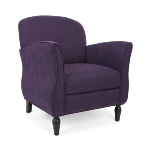 christopher knight home crew traditional armchair, purple tweed, dark brown