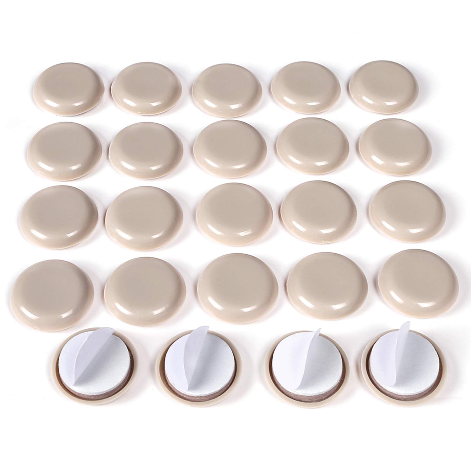 24 PCS Self-Stick Furniture Sliders,1 Inch Furniture Glides for Carpet,Furniture Moving Pads for Furniture-Adhesive Carpet Sliders