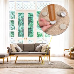 24 PCS Self-Stick Furniture Sliders,1 Inch Furniture Glides for Carpet,Furniture Moving Pads for Furniture-Adhesive Carpet Sliders