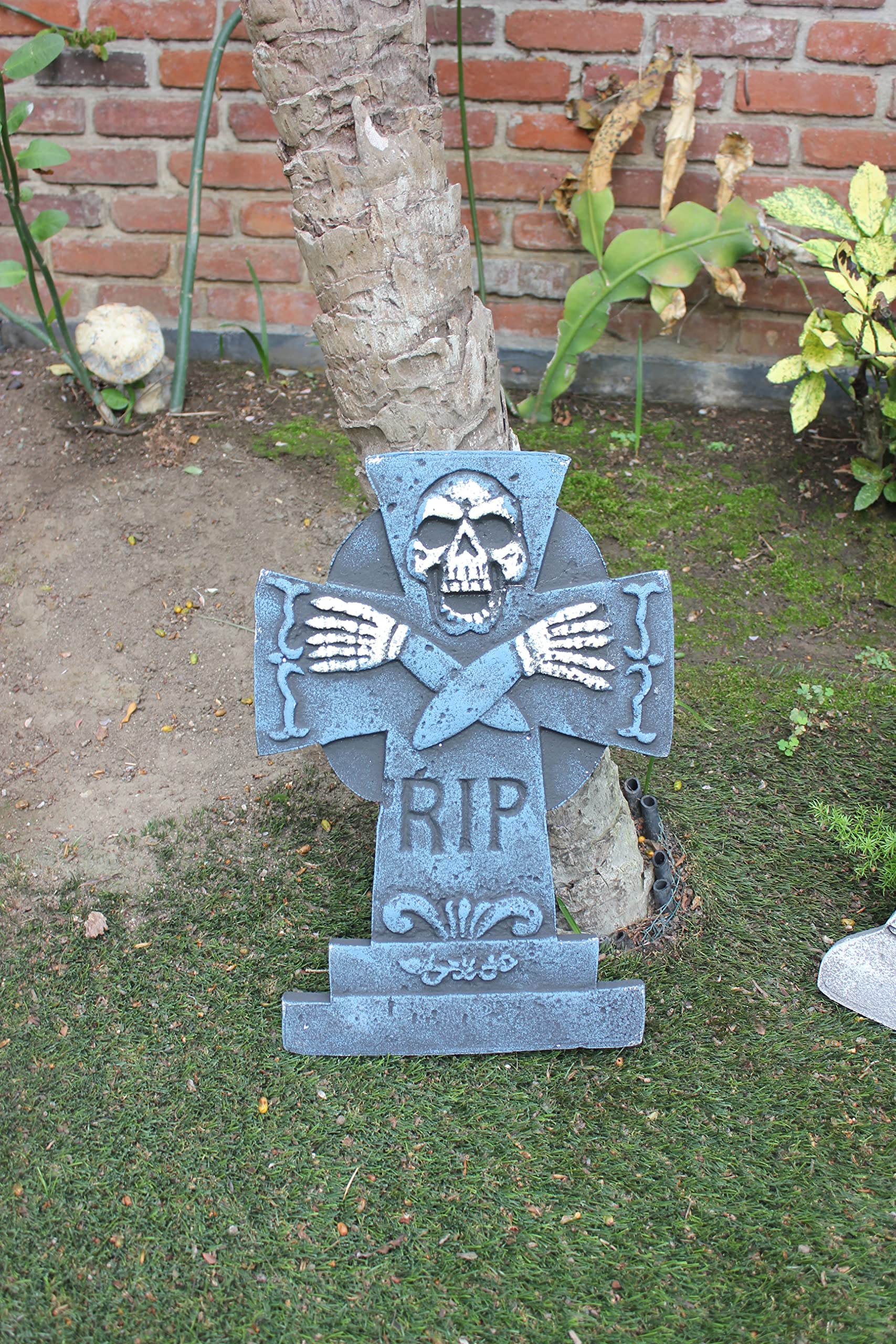 Bauer Pacific Set of 3 Reusable Realistic 21" Asst. Halloween Foam Tombstones, Props, Graveyards, Haunted House, Yard Decorations and Accessories