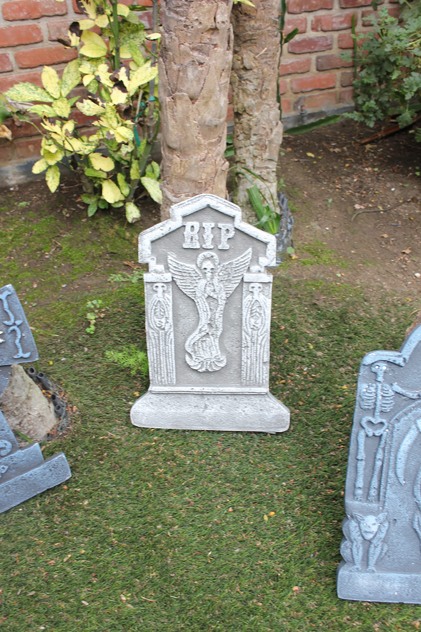 Bauer Pacific Set of 3 Reusable Realistic 21" Asst. Halloween Foam Tombstones, Props, Graveyards, Haunted House, Yard Decorations and Accessories