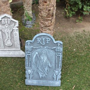 Bauer Pacific Set of 3 Reusable Realistic 21" Asst. Halloween Foam Tombstones, Props, Graveyards, Haunted House, Yard Decorations and Accessories