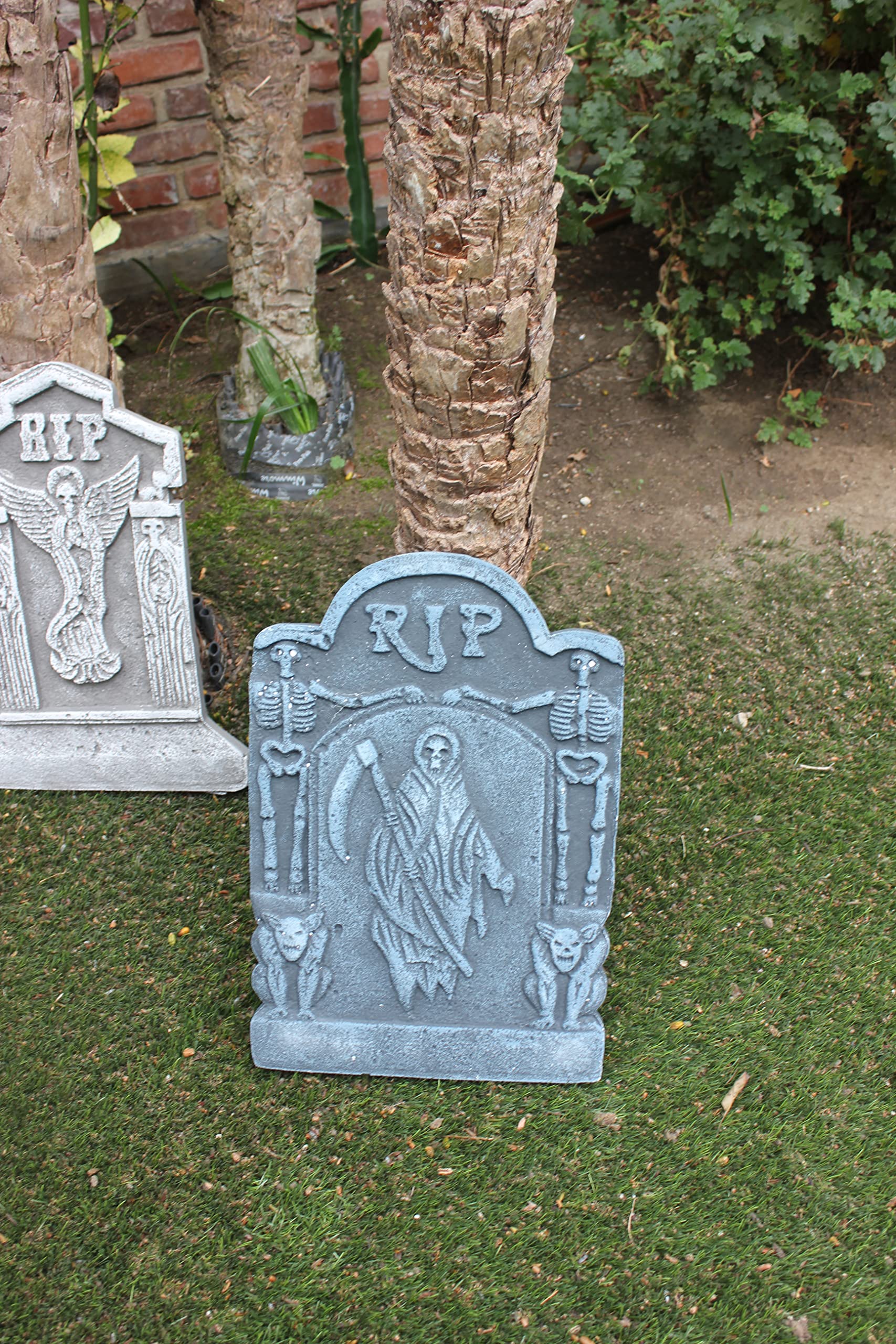 Bauer Pacific Set of 3 Reusable Realistic 21" Asst. Halloween Foam Tombstones, Props, Graveyards, Haunted House, Yard Decorations and Accessories