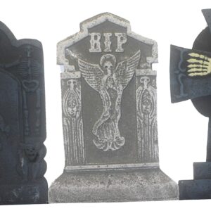 Bauer Pacific Set of 3 Reusable Realistic 21" Asst. Halloween Foam Tombstones, Props, Graveyards, Haunted House, Yard Decorations and Accessories