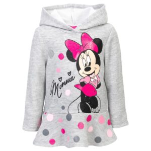 Disney Minnie Mouse Infant Baby Girls Pullover Fleece Hoodie & Leggings Heather Grey 24 Months