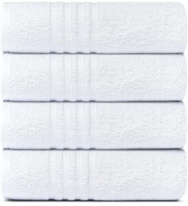 wealuxe white bath towels 27x54 inch, cotton towel set for bathroom, hotel, gym, spa, soft extra absorbent quick dry 4 pack