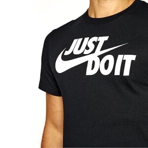 Nike Men's Sportswear Tee Just Do It Swoosh, Black/White, Medium