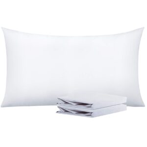 ntbay king pillowcase set - 2 pack brushed microfiber 20x36 pillowcases - soft, wrinkle-free, fade-resistant, stain-resistant, white pillowcases with envelope closure - 20x36 inches, white