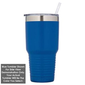 SUMMER IS A STATE OF MIND Blue 30 oz Tumbler With Straw and Slide Top Lid | Stainless Steel Travel Mug | Compare To Yeti Rambler