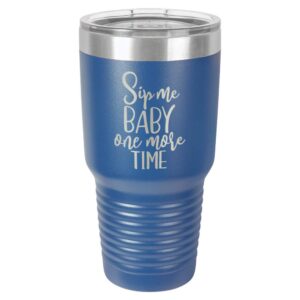 sip me baby one more time blue 30 oz tumbler with straw and slide top lid | stainless steel travel mug | compare to yeti rambler