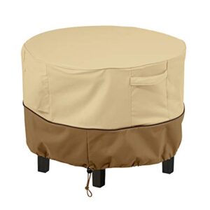 classic accessories veranda water-resistant 22 inch round patio ottoman/coffee table cover, outdoor ottoman cover