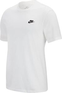 men's nike sportswear club t-shirt, nike shirt for men with classic fit, white/black, m