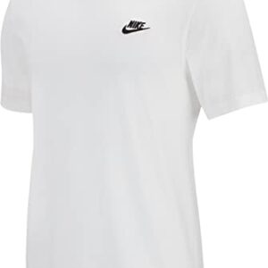 Men's Nike Sportswear Club T-Shirt, Nike Shirt for Men with Classic Fit, White/Black, M