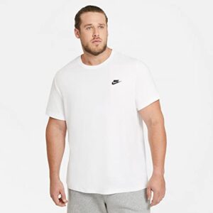 Men's Nike Sportswear Club T-Shirt, Nike Shirt for Men with Classic Fit, White/Black, M