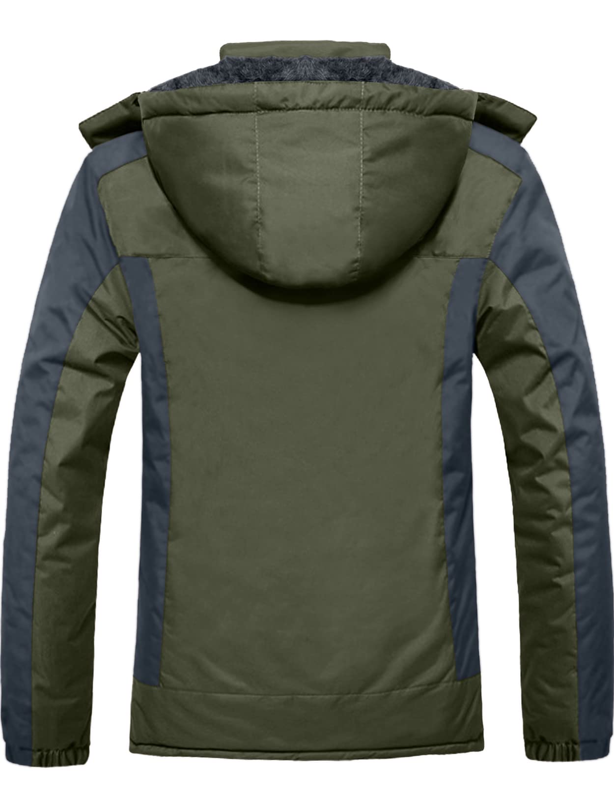 GEMYSE Men's Mountain Waterproof Ski Snow Jacket Winter Windproof Rain Jacket (Army Green,Large)