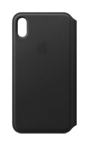 apple iphone xs max leather folio case - black