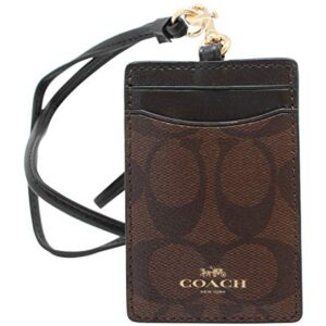 Coach Signature PVC Lanyard ID Badge Card Holder (Brown/Black)