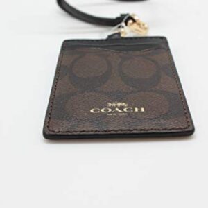 Coach Signature PVC Lanyard ID Badge Card Holder (Brown/Black)