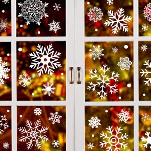 284 pcs christmas window clings christmas window stickers snowflake window clings decals for christmas decorations holiday decorations ornaments party supplies 9 sheets