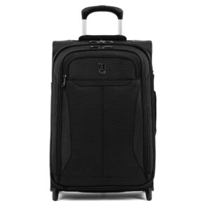 travelpro tourlite softside expandable upright 2 wheel luggage, lightweight suitcase, men and women, black, carry-on 22-inch