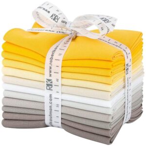 robert kaufman kona cotton fat quarter bundles 12 piece fabric, sunny side up