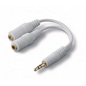 3.5mm headset splitter earphone speaker audio y adapter 2-port white for samsung galaxy tab 3 8.0 - samsung galaxy tab 4 10.1 sm-t530 - samsung galaxy tab 4 7.0