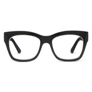 peepers by peeperspecs oprah's favorite women's shine on square blue light blocking reading glasses - black +1.50