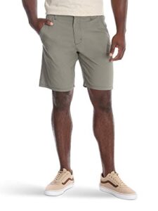 wrangler authentics men's performance comfort flex flat front short, army green, 38