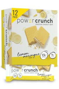 power crunch protein wafer bars, high protein snacks with delicious taste, lemon meringue, 1.4 ounce (12 count)