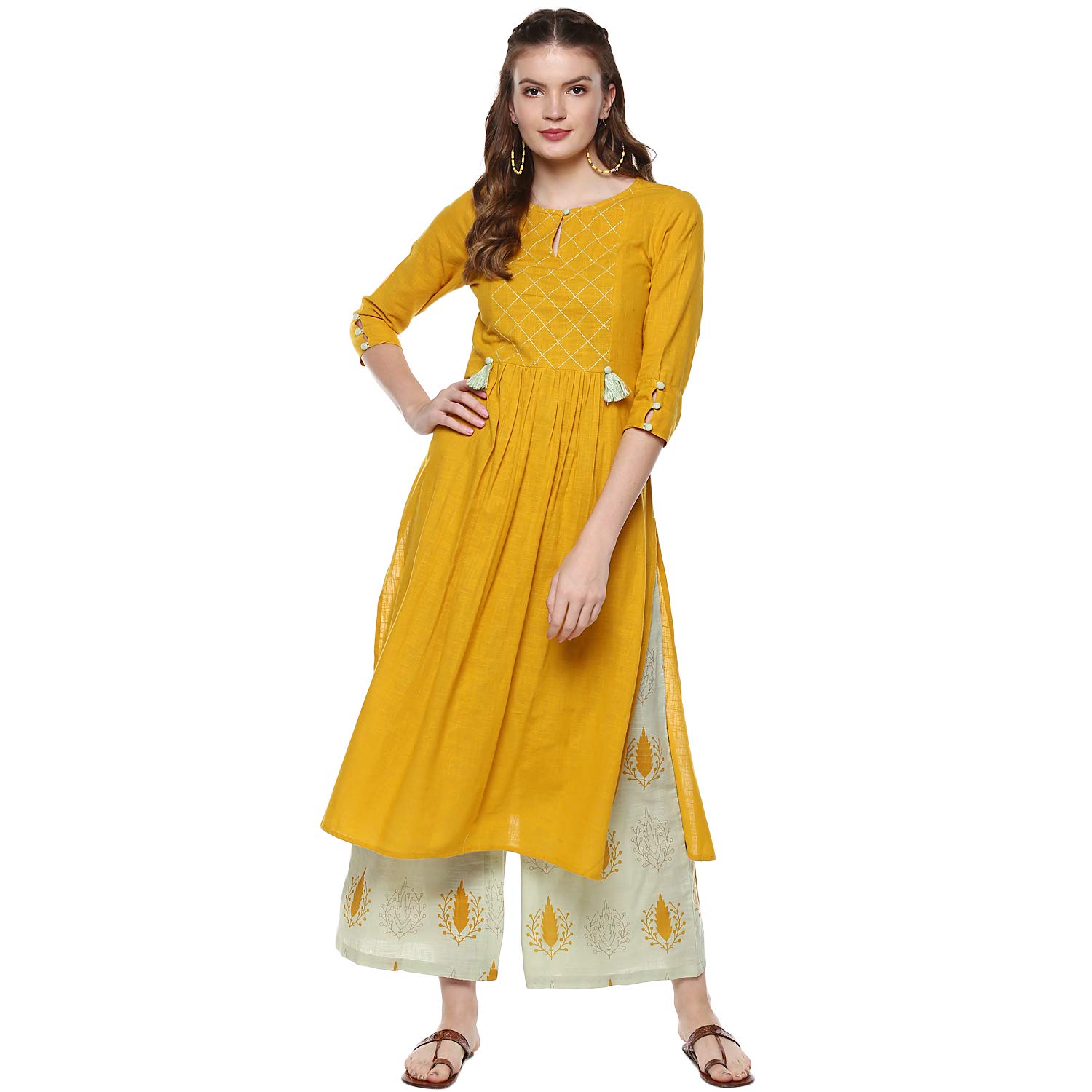 Idalia Women's Cotton Kurta and Palazzo Set Small Multi